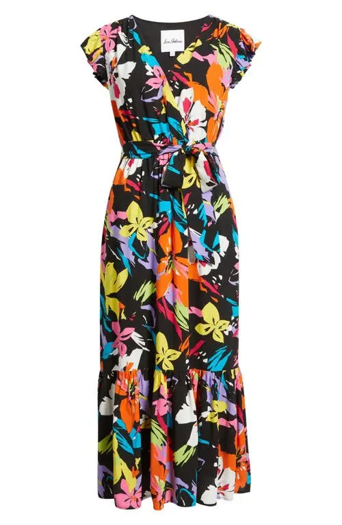 Sam Edelman Bright Floral Tie Waist Maxi Dress