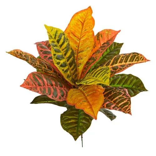 NEARLY NATURAL 17-in Garden Croton Artificial Plant - Orange