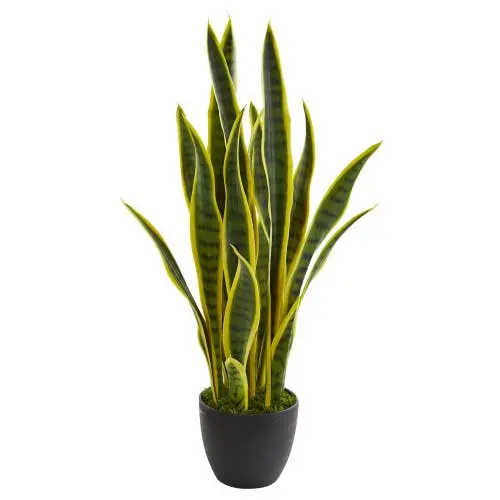 NEARLY NATURAL 26-in Artificial Sansevieria Snake Plant - Green