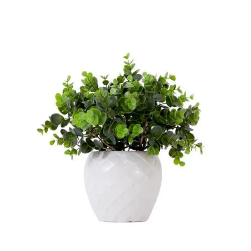 NEARLY NATURAL 11-in Artificial Boxwood Plant With Decorative Planter - Green