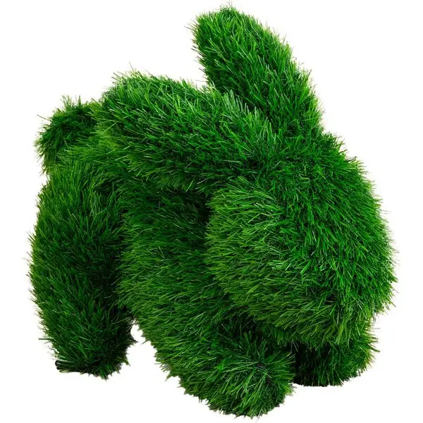 NEARLY NATURAL 13-in Uv Resistant Artificial Grass Garden Plush Topiary Bunny Rabbit - Green