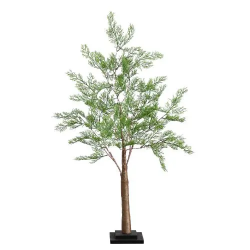 NEARLY NATURAL 3-ft Lighted Artificial Cypress Tree With 120 Warm White Led Lights - Green