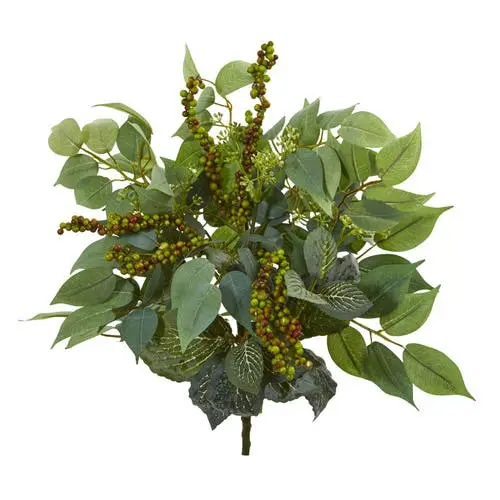 NEARLY NATURAL 14-in Mixed Ficus - Green