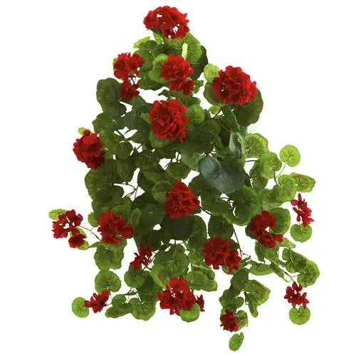 NEARLY NATURAL 26-in Geranium Artificial Plant - Red
