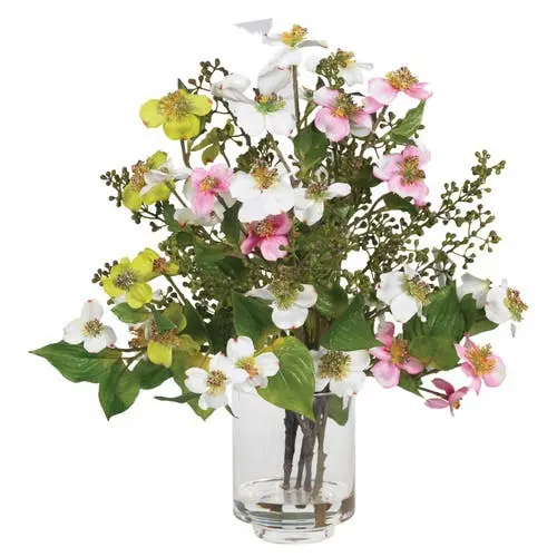 NEARLY NATURAL Dogwood Artificial Flower Arrangement - Assorted