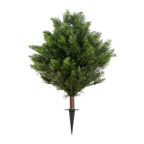 NEARLY NATURAL 3-ft Uv Resistant Artificial Cedar Bush With Integrated Ground Stake - Green