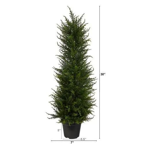 NEARLY NATURAL 2.5-ft Cypress Artificial Tree Uv Resistant