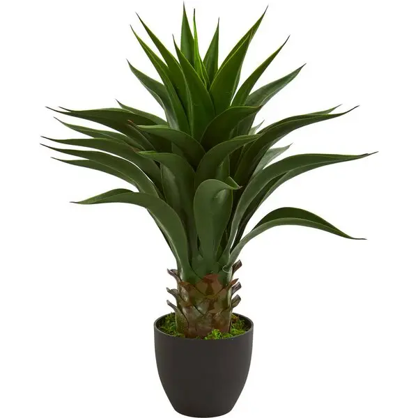 NEARLY NATURAL 28-in Agave Artificial Plant - Green