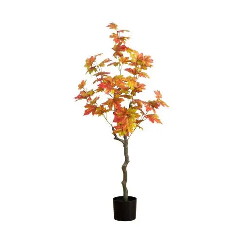 NEARLY NATURAL 4-ft Autumn Maple Artificial Fall Tree - Orange