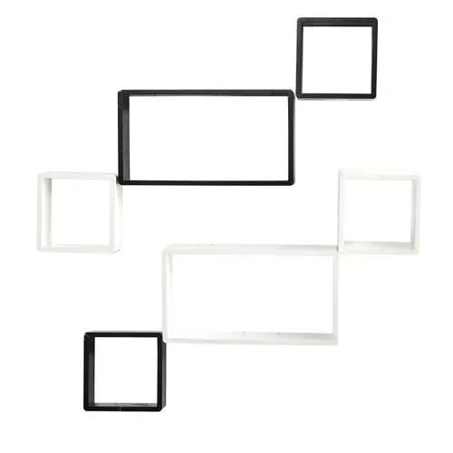 NEARLY NATURAL 15-in Modern Wall Art Décor Floating Shelves - Black/white