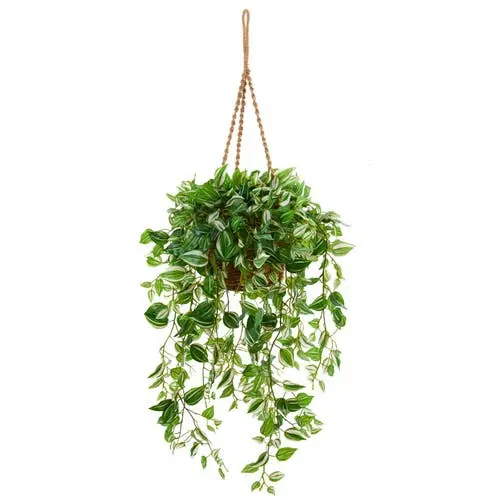 NEARLY NATURAL 51-in Wandering Jew Artificial Plant In Hanging Basket - Green