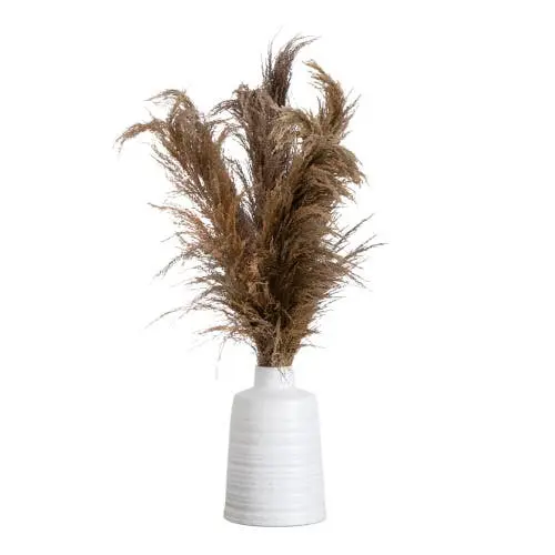 NEARLY NATURAL 30-in Dried Natural Pampas Arrangement In Ceramic Vase - Green