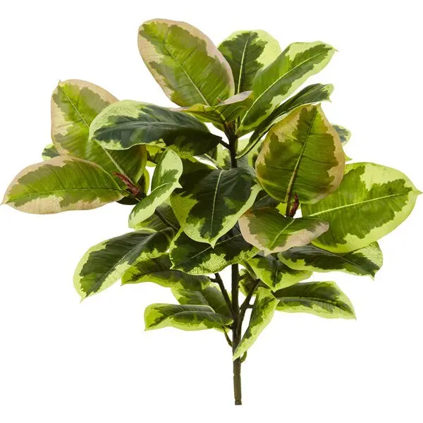 NEARLY NATURAL 23-in Rubber Leaf Artificial Plant - Green
