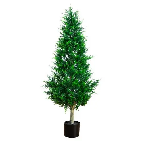 NEARLY NATURAL 4-ft Uv Resistant Artificial Cypress Tower Tree - Green