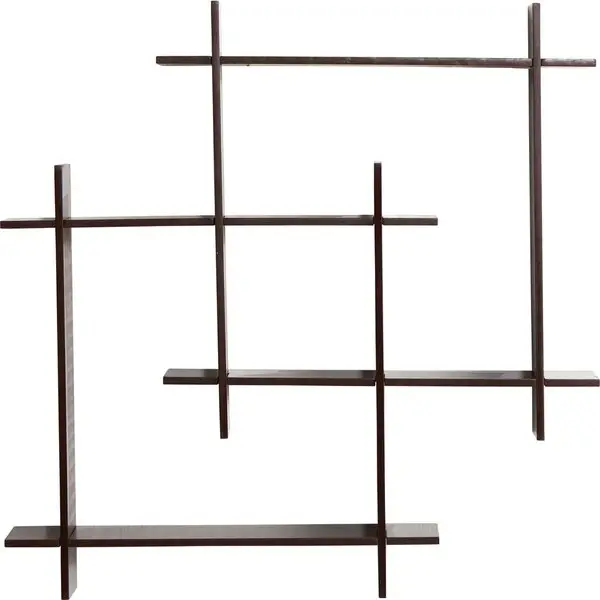 NEARLY NATURAL 32-in Floating Wall Shelves - Brown