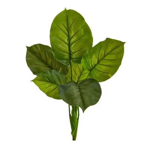 NEARLY NATURAL 27-in Large Philodendron Leaf Artificial Bush Plant - Green