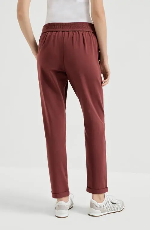 Brunello Cucinelli Track Trousers With Monili - Red