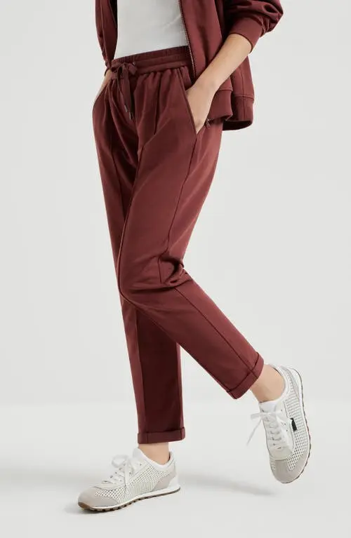 Brunello Cucinelli Track Trousers With Monili - Red