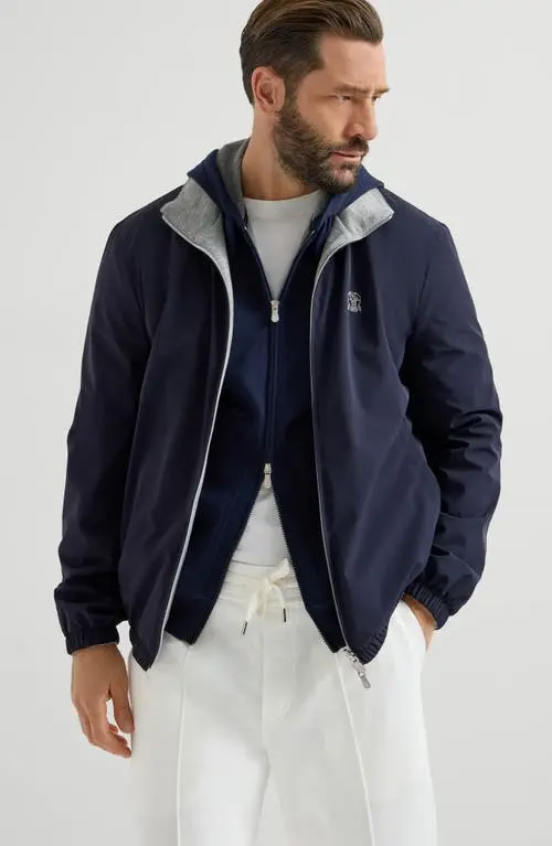 Brunello Cucinelli Nylon Reversible Jacket - Navy Blue