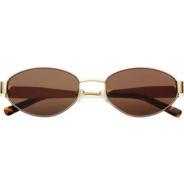 FREYRS EYEWEAR Soho Oval Sunglasses - Gold/brown