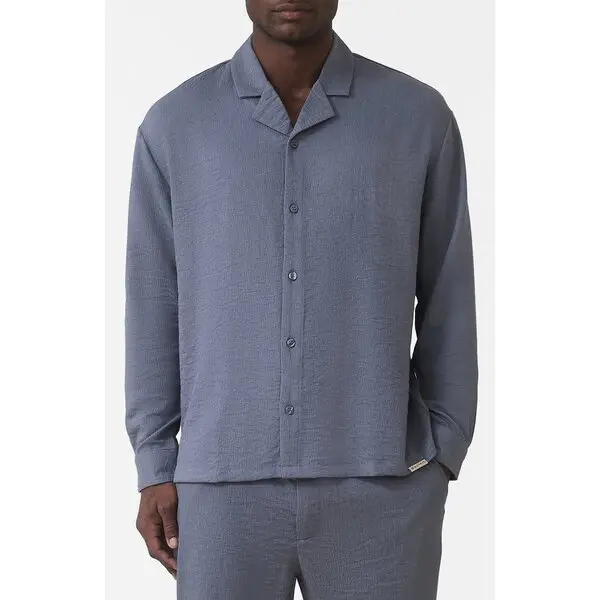 MAUVAIS Fiorano Long Sleeve Relaxed Fit Shirt - Medium Blue