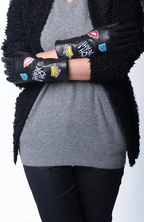 Portolano Leather Gloves With Appliqués