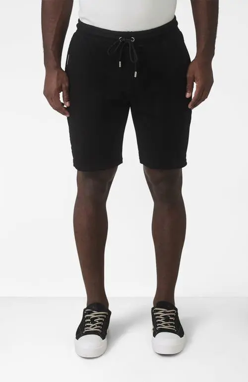 MAUVAIS Textured Stretch Slim Shorts - Black