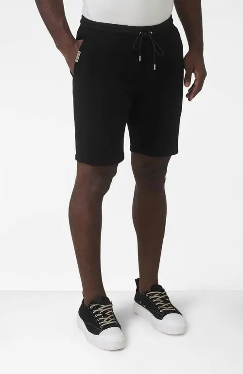 MAUVAIS Textured Stretch Slim Shorts - Black