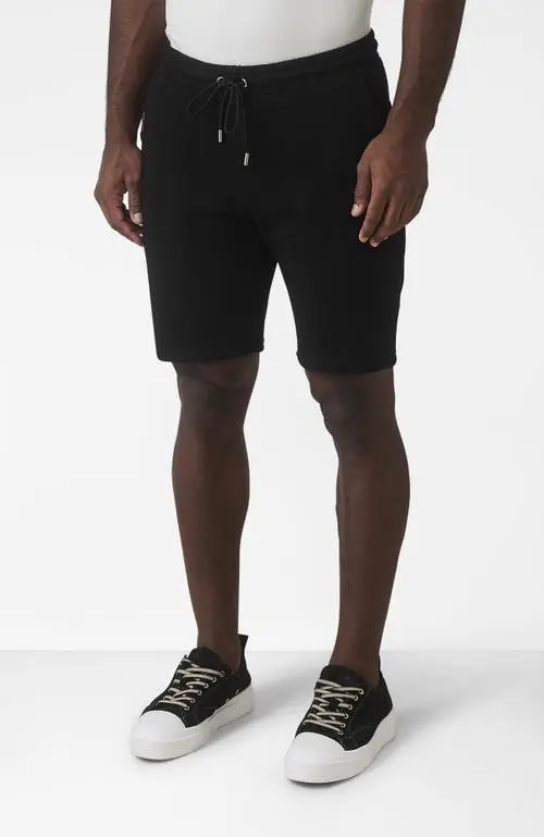 MAUVAIS Textured Stretch Slim Shorts - Black