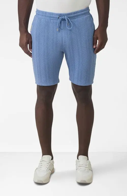 MAUVAIS Textured Stretch Slim Shorts - Medium Blue