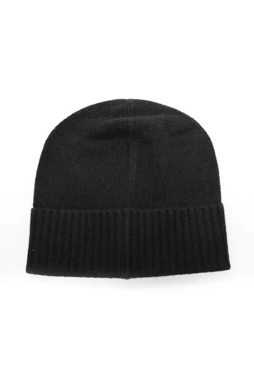 Portolano Cashmere Beanie With Stone Details - Black