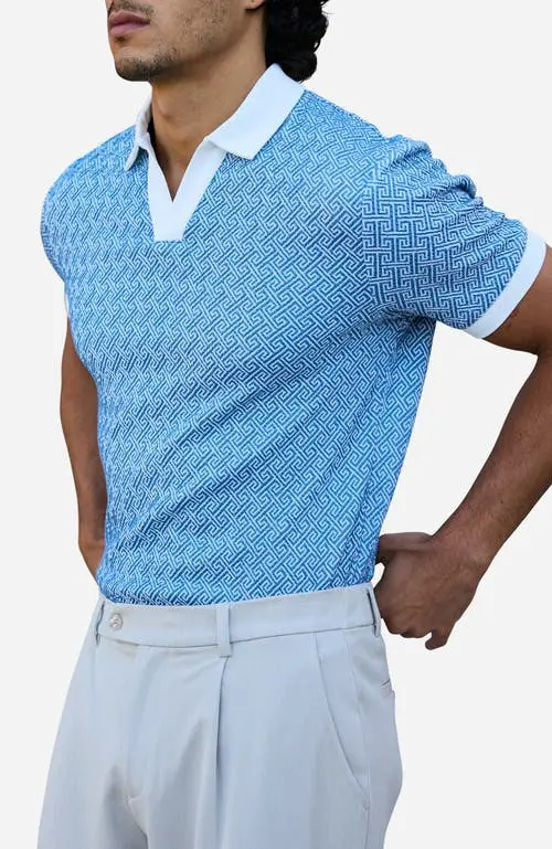 MAUVAIS Calvi Swirl Geo Jacquard Slim Polo