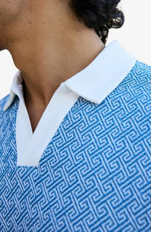 MAUVAIS Calvi Swirl Geo Jacquard Slim Polo
