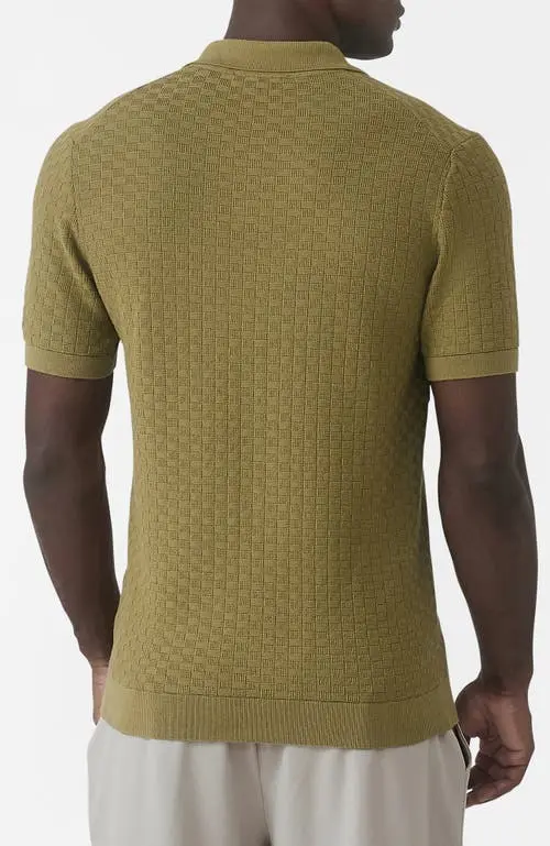 MAUVAIS Nerano Slim Knit Polo - Medium Green