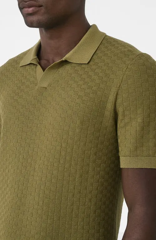 MAUVAIS Nerano Slim Knit Polo - Medium Green