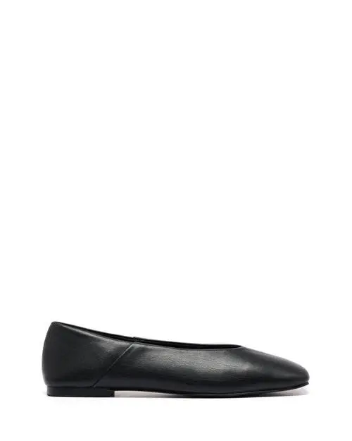 THERAPY AUSTRALIA Gaia Square Toe Flats - Black Smooth Pu