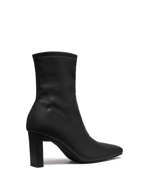 THERAPY AUSTRALIA Bette Sock Ankle Boots - Black Smooth