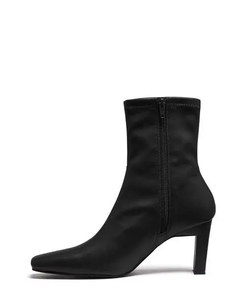 THERAPY AUSTRALIA Bette Sock Ankle Boots - Black Smooth