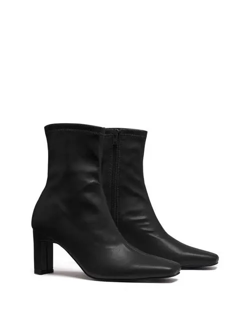 THERAPY AUSTRALIA Bette Sock Ankle Boots - Black Smooth