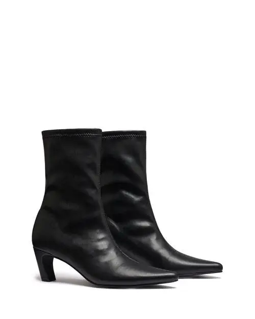 THERAPY AUSTRALIA Sacha Sock Bootie - Blac Stretch-leather