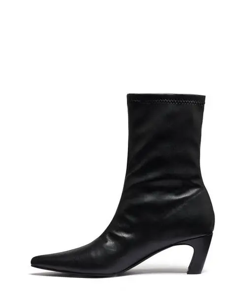 THERAPY AUSTRALIA Sacha Sock Bootie - Blac Stretch-leather