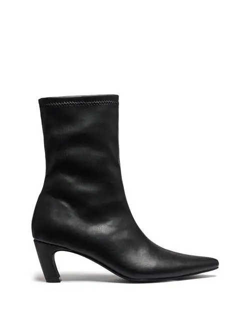 THERAPY AUSTRALIA Sacha Sock Bootie - Blac Stretch-leather