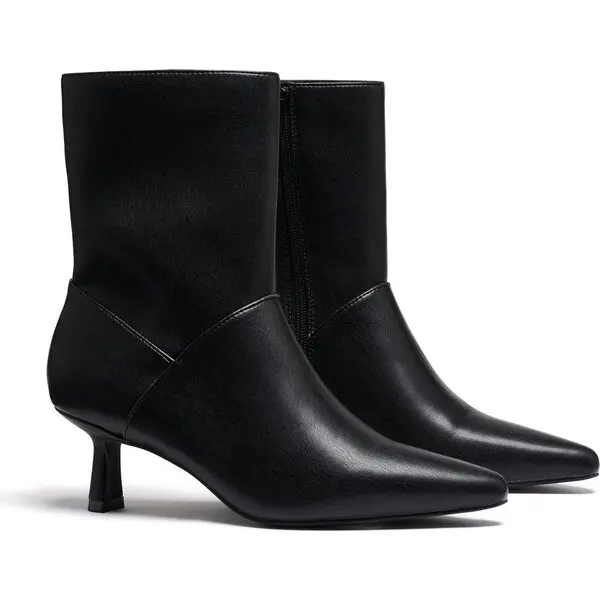 THERAPY AUSTRALIA Kacee Pointed Toe Ankle Bootie - Black Leather