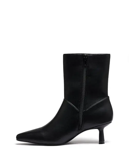 THERAPY AUSTRALIA Kacee Pointed Toe Ankle Bootie - Black Leather