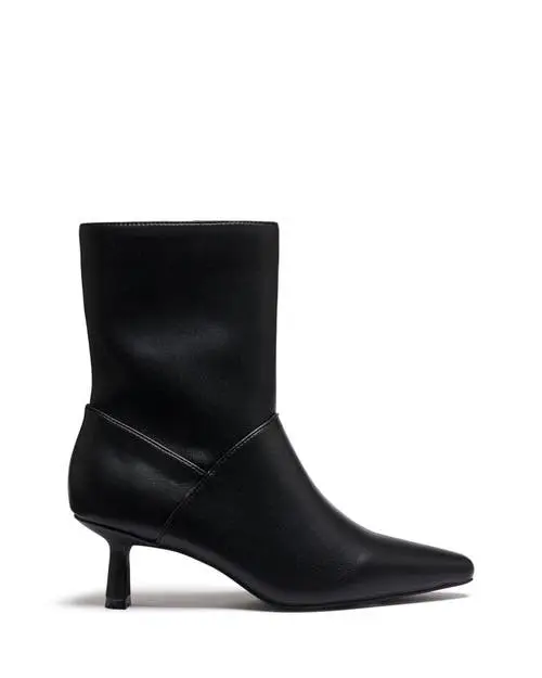 THERAPY AUSTRALIA Kacee Pointed Toe Ankle Bootie - Black Leather