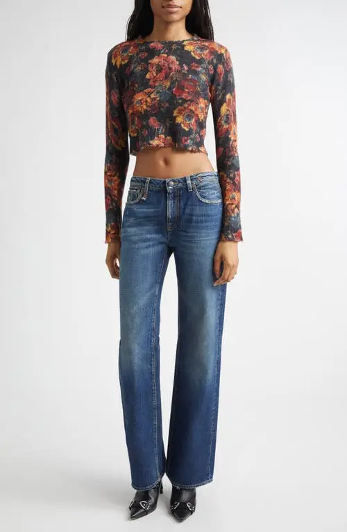 R13 Floral Cashmere Crop Sweater