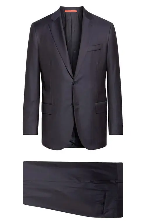 Isaia Sanita Aquaspider Super 160s Wool Suit - Navy