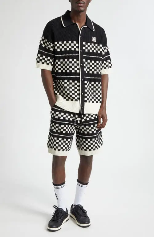 Amiri Checkered Wool Mesh Shirt