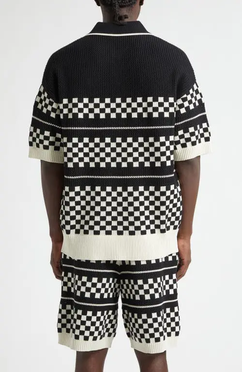 Amiri Checkered Wool Mesh Shirt