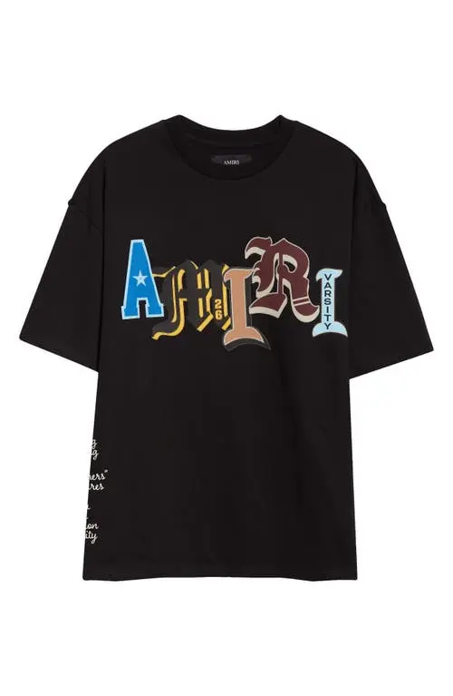 Amiri Varsity Patch Oversize Cotton T-shirt - Black